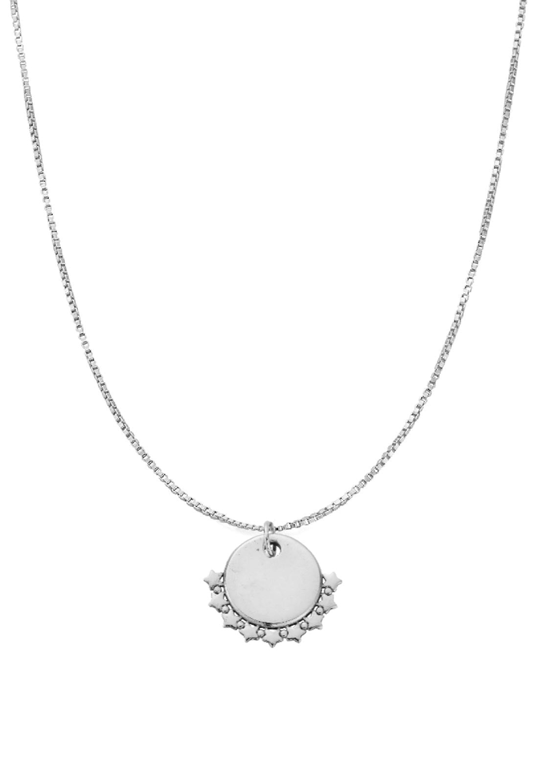 ChloBo Personalised Delicate Box Chain Necklace with Star Charm, Silve ...