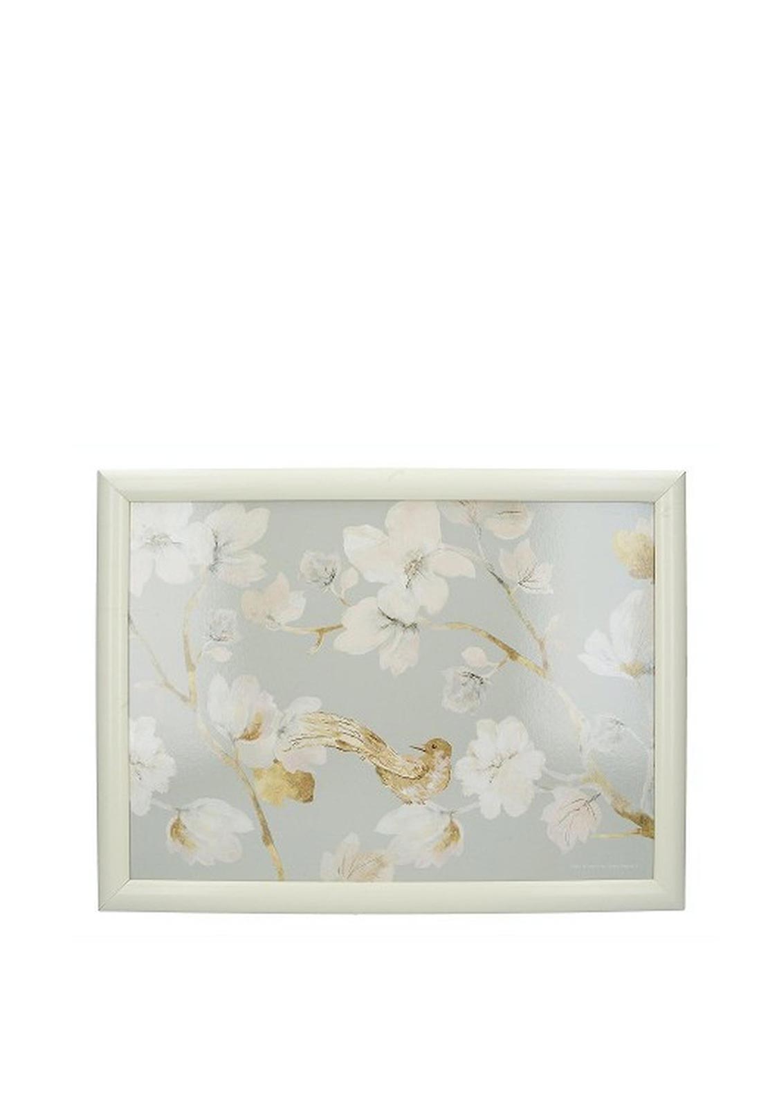 Creative Tops Bean Bag Cushioned Lap Tray, Duck Egg Floral - McElhinneys