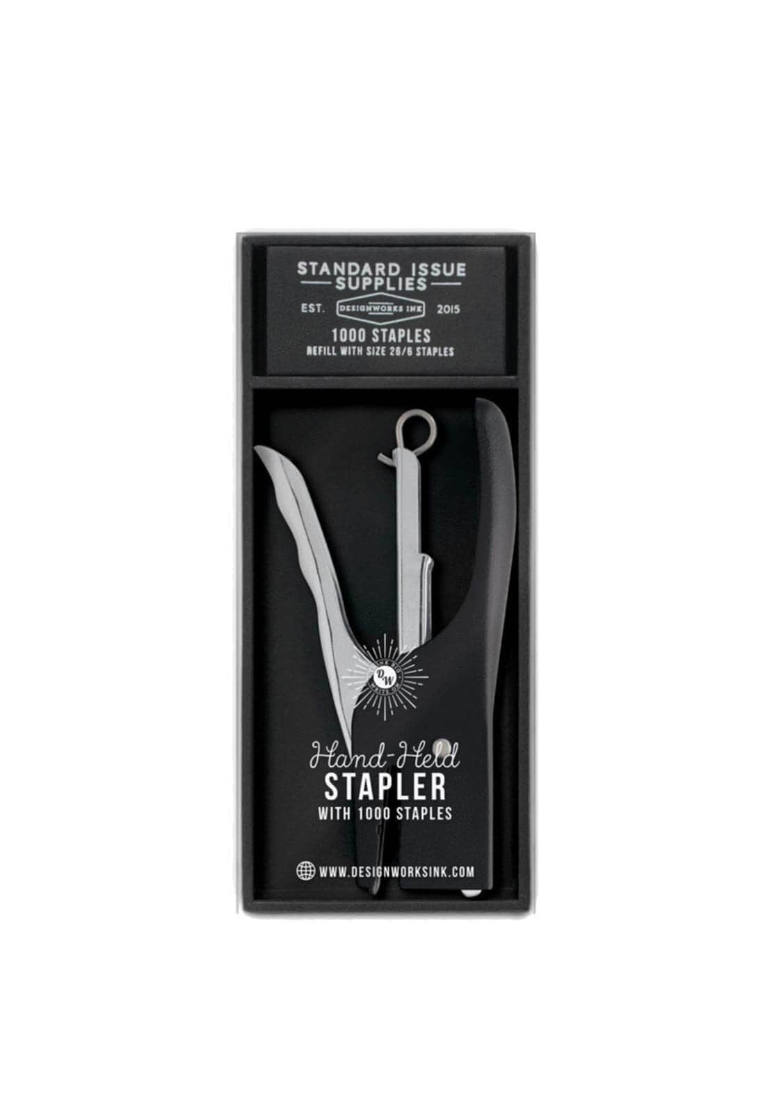 Designworks Ink Handheld Stapler with 1000 Staples, Black - McElhinneys
