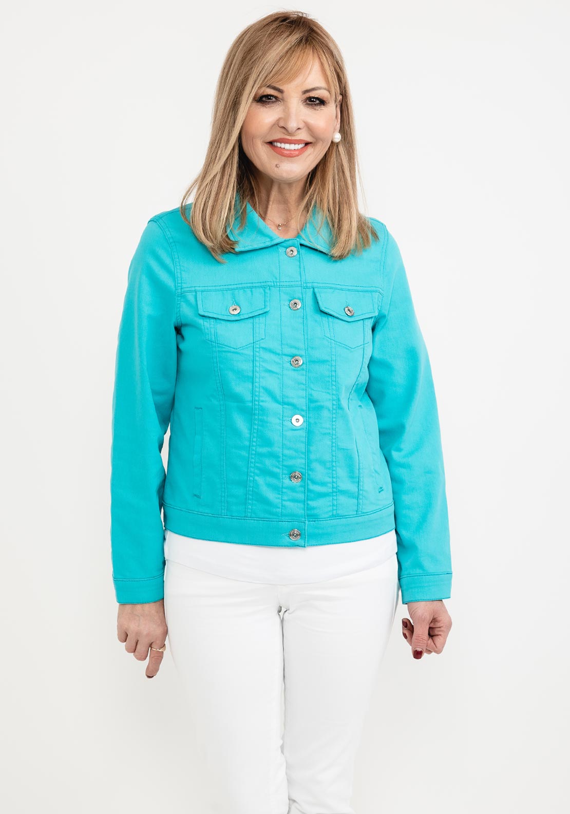 Dolcezza Denim Jacket, Aqua - McElhinneys