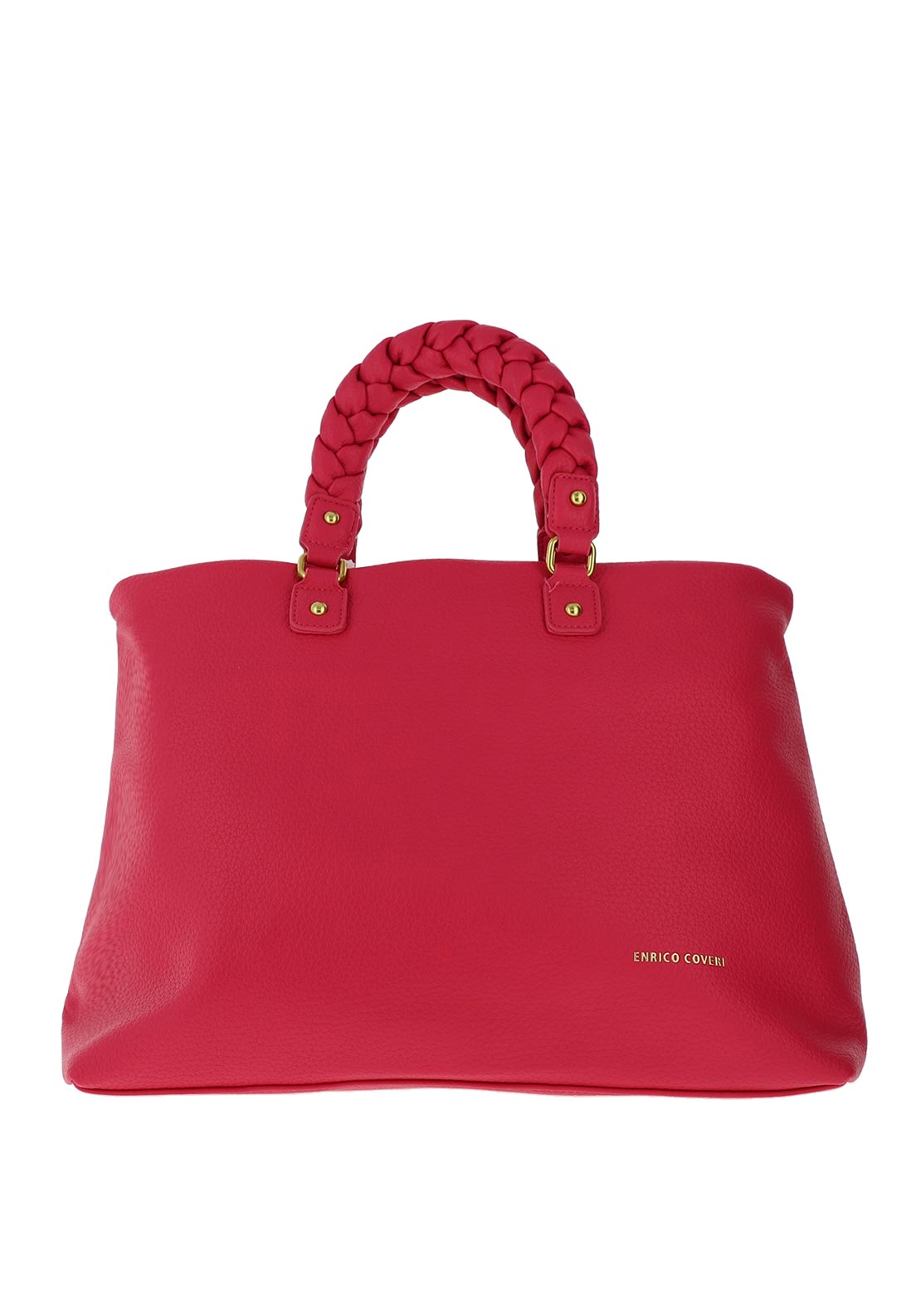 Zen Collection Large Woven Detail Satchel Bag, Fuschia - McElhinneys