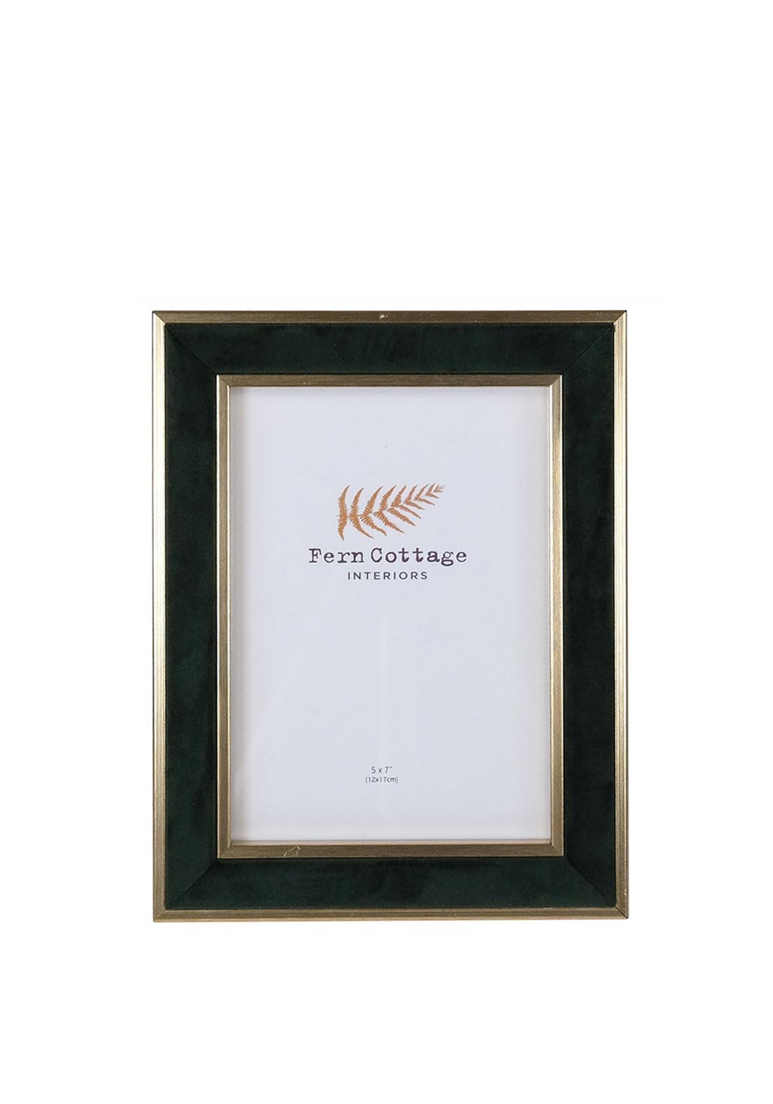 Fern Cottage Green Velvet Gold 5 x 7” Photo Frame - McElhinneys