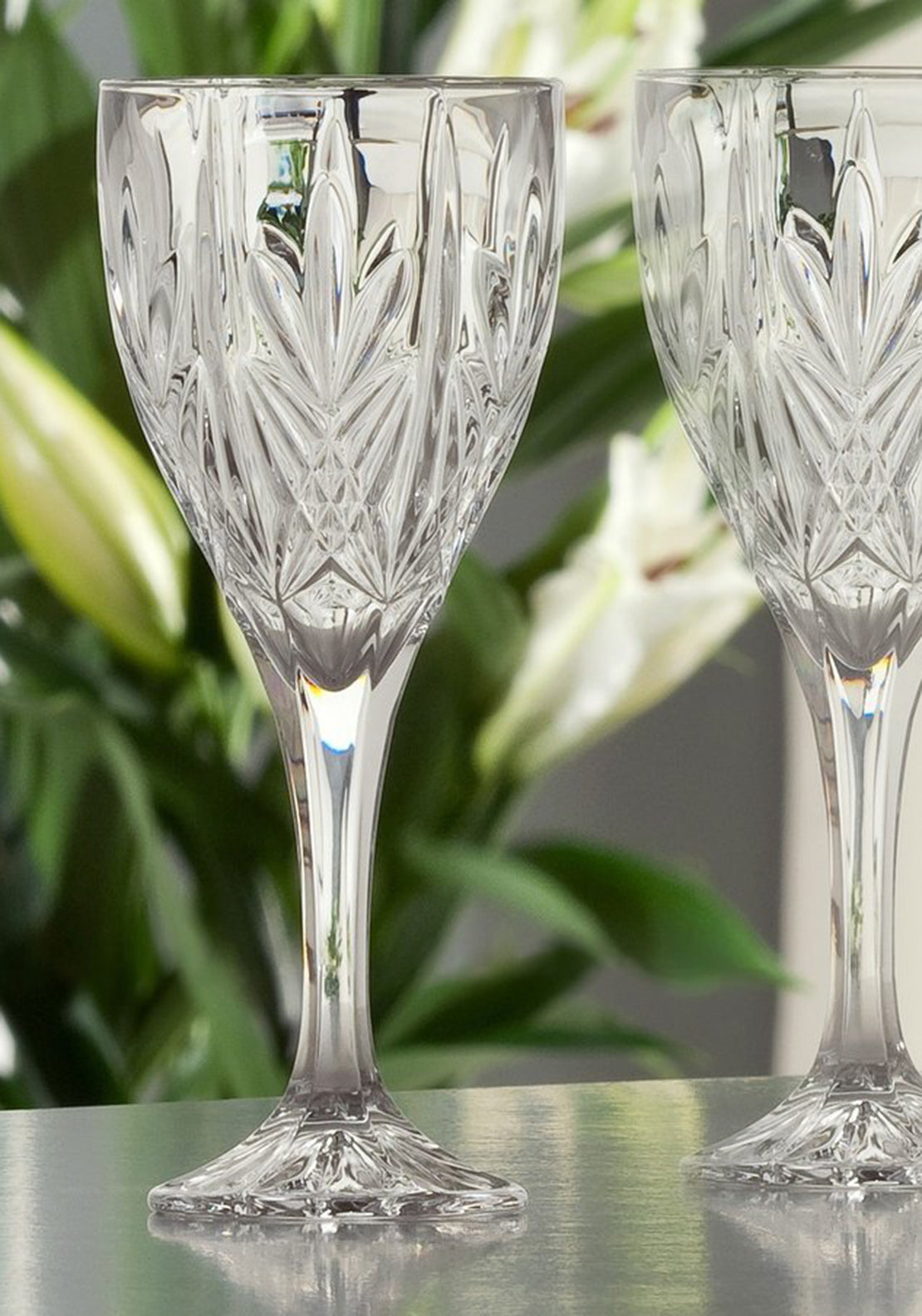 Galway Crystal Abbey Goblet Wine Glasses, Set of 4 - McElhinneys