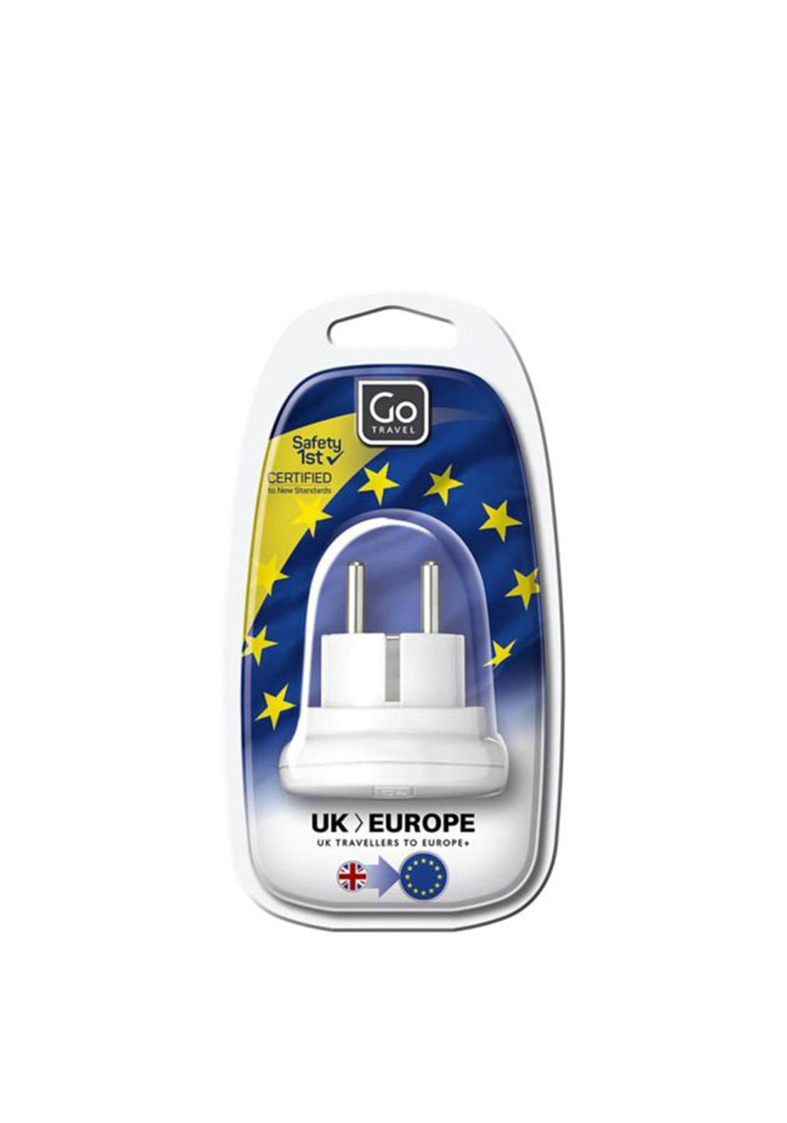 Go Travel Adaptor Plug, IRL/UK to Europe - McElhinneys