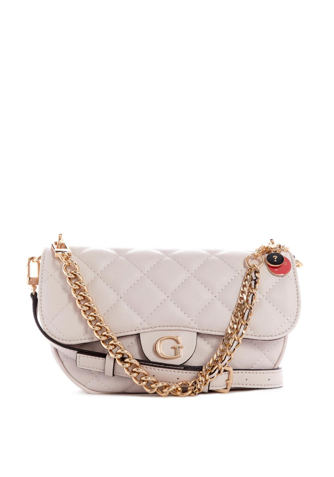 Guess Gillian Quilted Crossbody Bag, Stone - McElhinneys