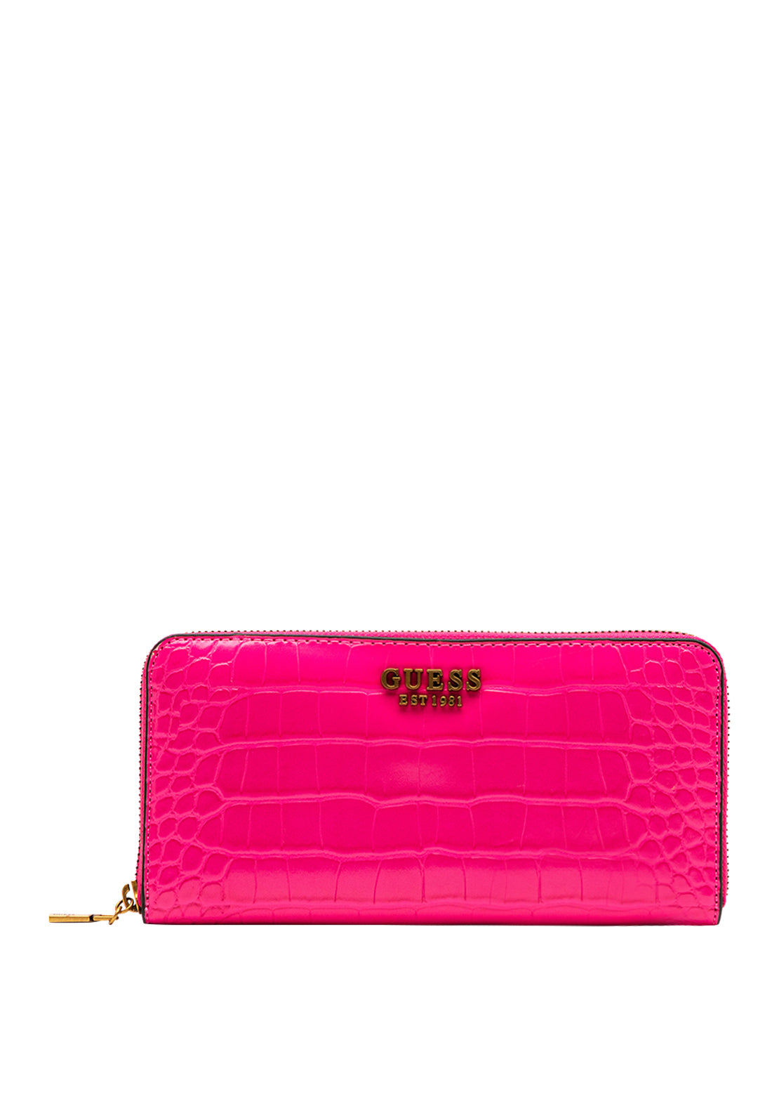 Guess Laurel SLG Zip Around Wallet, Magenta - McElhinneys
