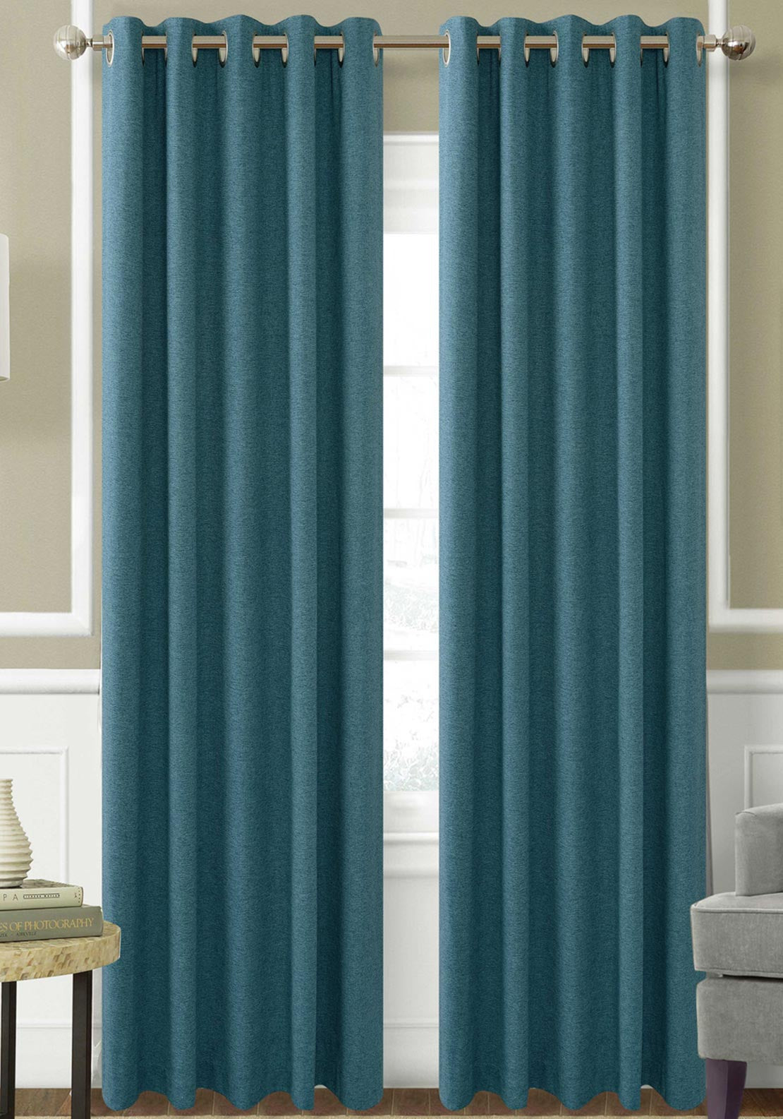 Helena Springfield Eden Eyelet Curtains, Teal - McElhinneys