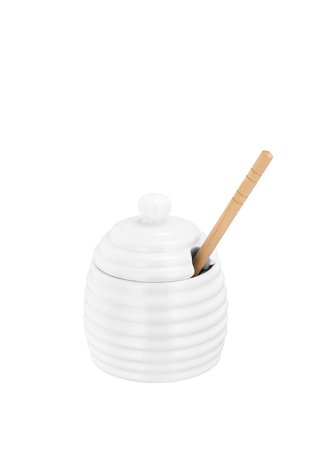 Judge Table Essentials Porcelain Honey Dizzle Pot, White - McElhinneys