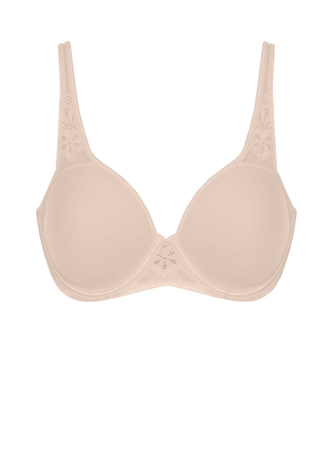 Elbrina Lace Trim Underwire Bra, Nude - McElhinneys