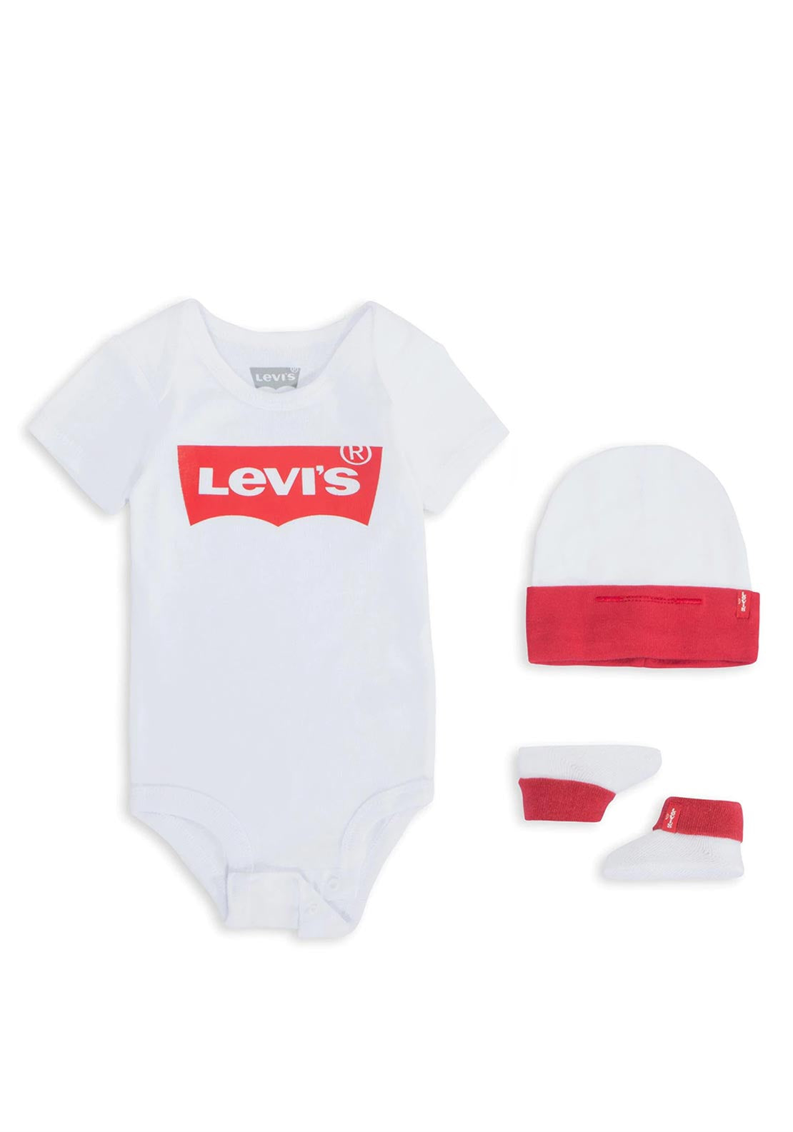 Levis Baby Classic Logo 3 Piece Set, White - McElhinneys