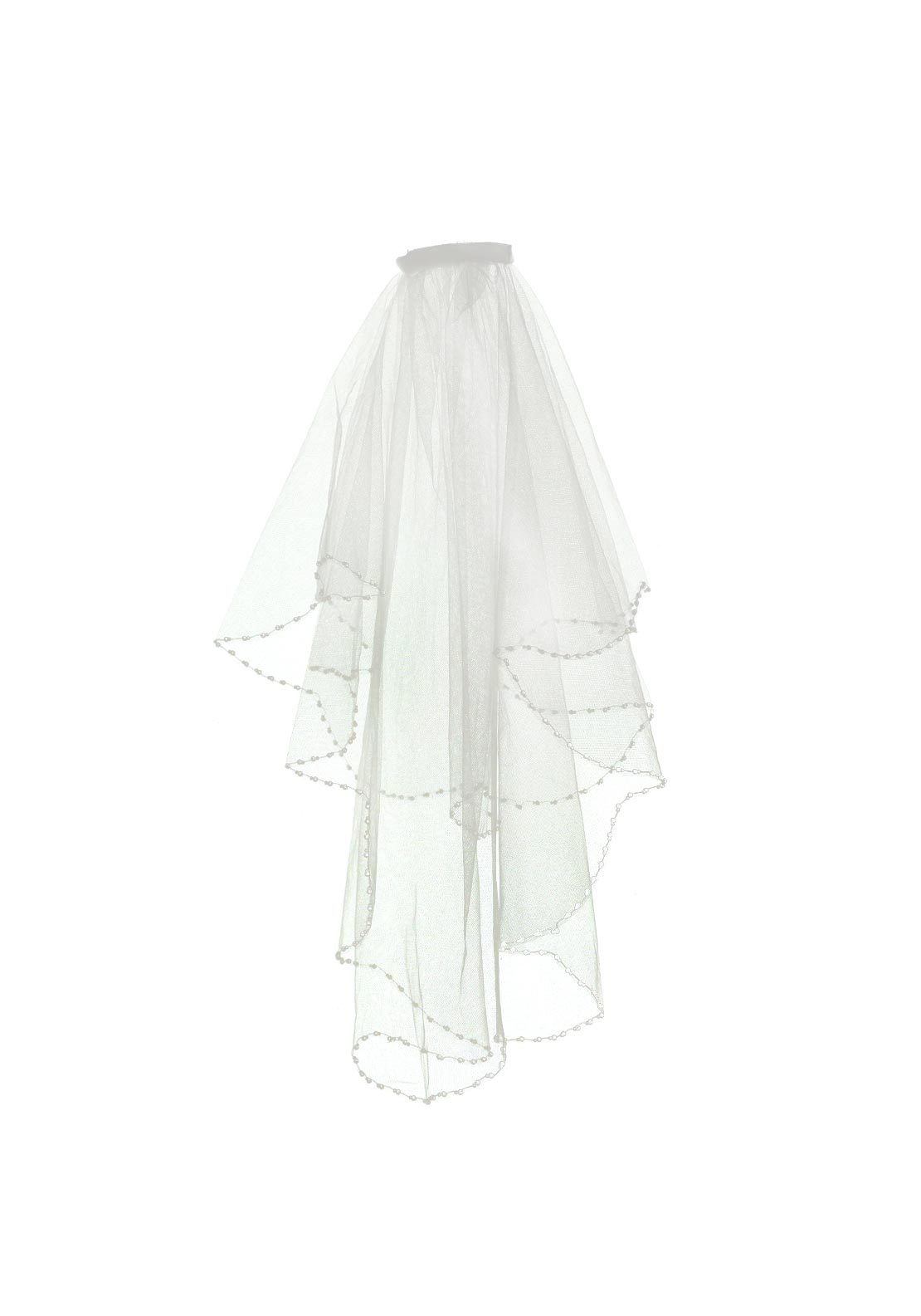 Little People Pearl Trim Communion Veil, White - McElhinneys