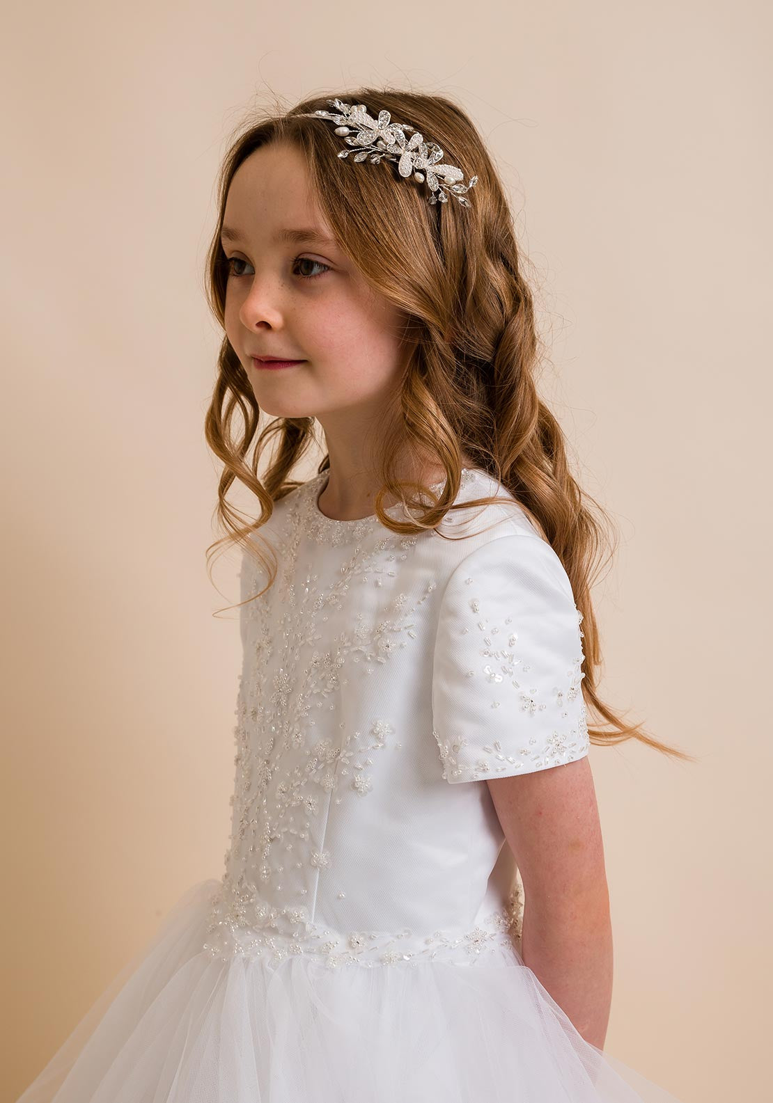 Tinkerbelle Flower Diamante Communion Hair Band - McElhinneys