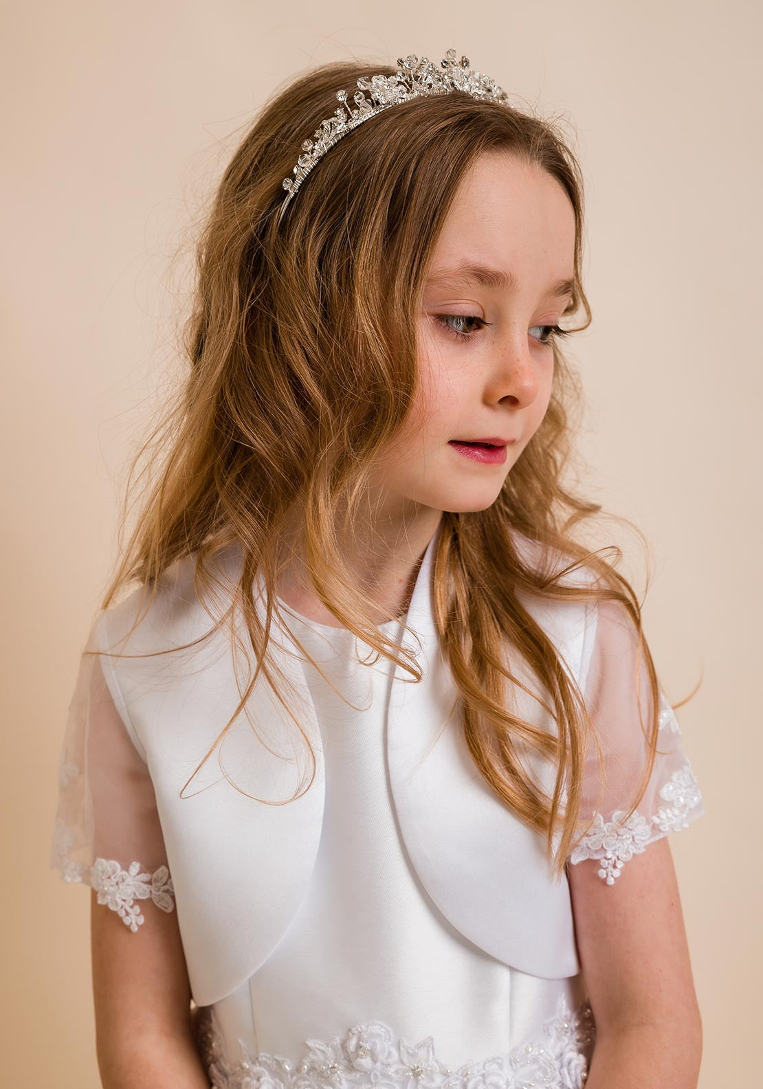 Tinkerbelle Diamante and Beaded Communion Tiara - McElhinneys