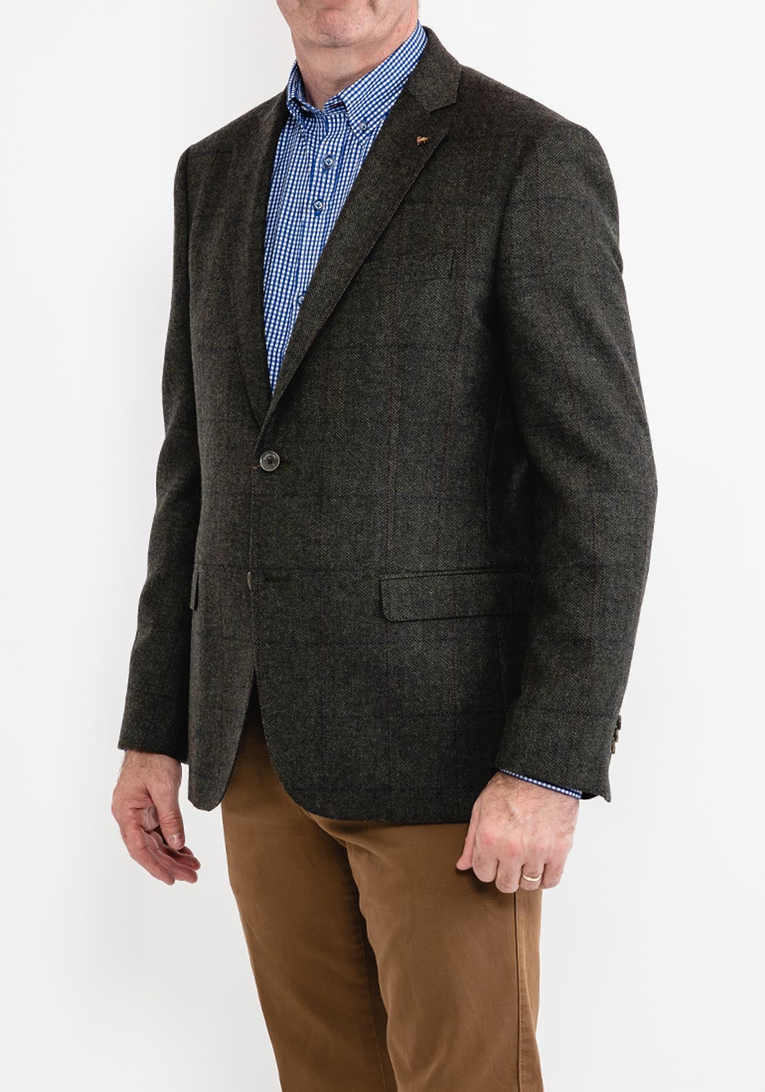 Magee 1866 Herringbone Blazer, Dark Green - McElhinneys