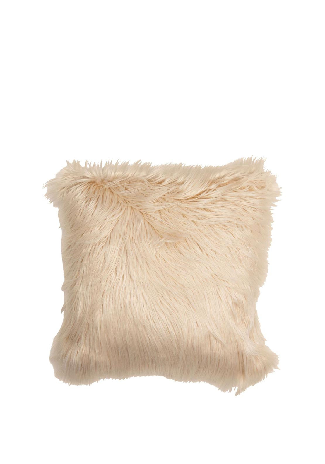 Malini George Feather Filled Faux Fur Cushion, Natural - McElhinneys