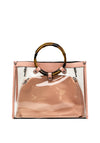 Zen Collection Faux Bamboo Ring Clear Shopper Bag, Pink - McElhinneys