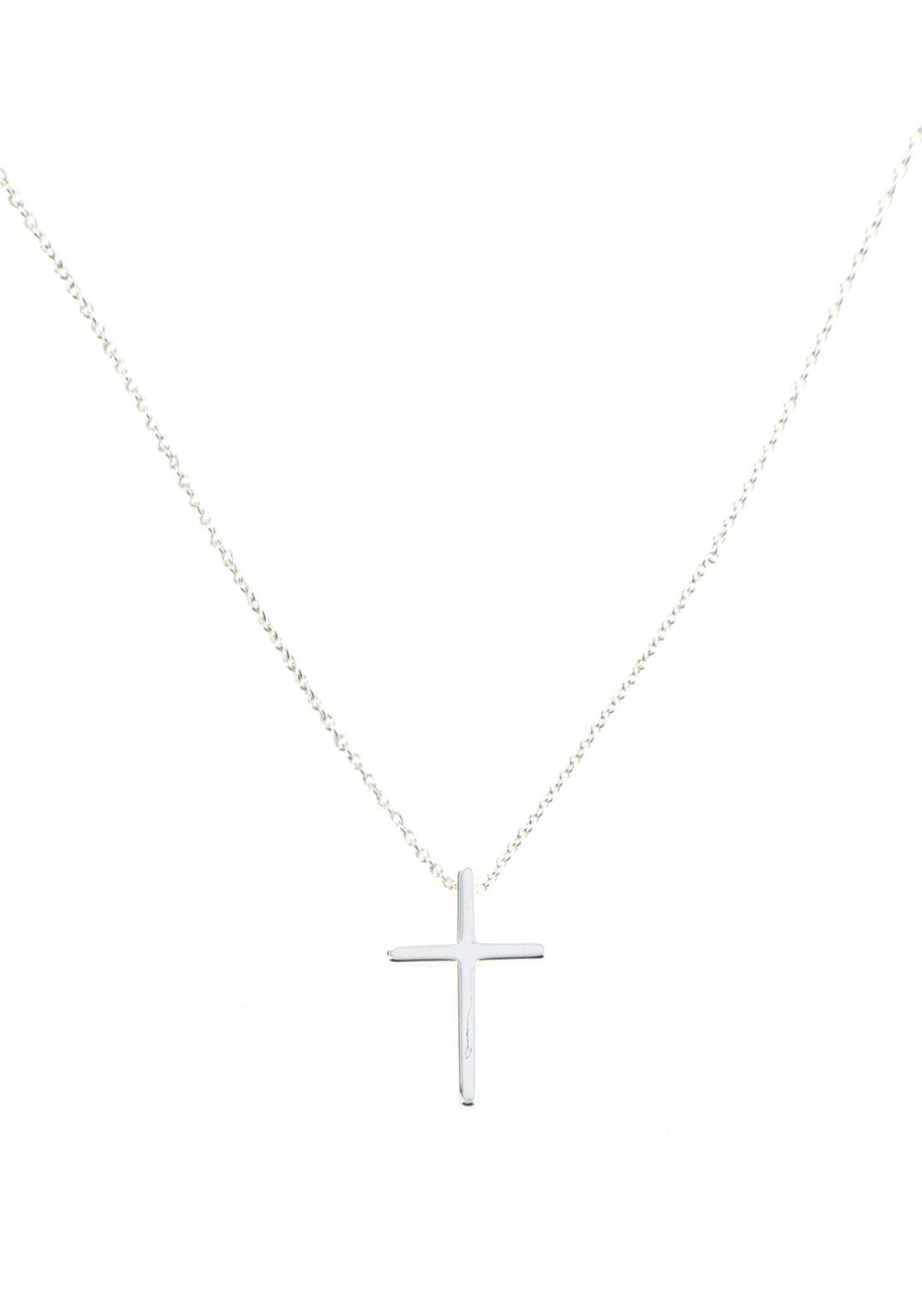 Newbridge Silver Plated Cross Pendant Necklace, Silver - McElhinneys