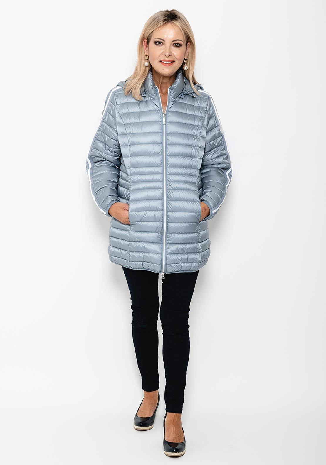 Normann Sporty Sleeve Quilted Jacket, Silver - McElhinneys