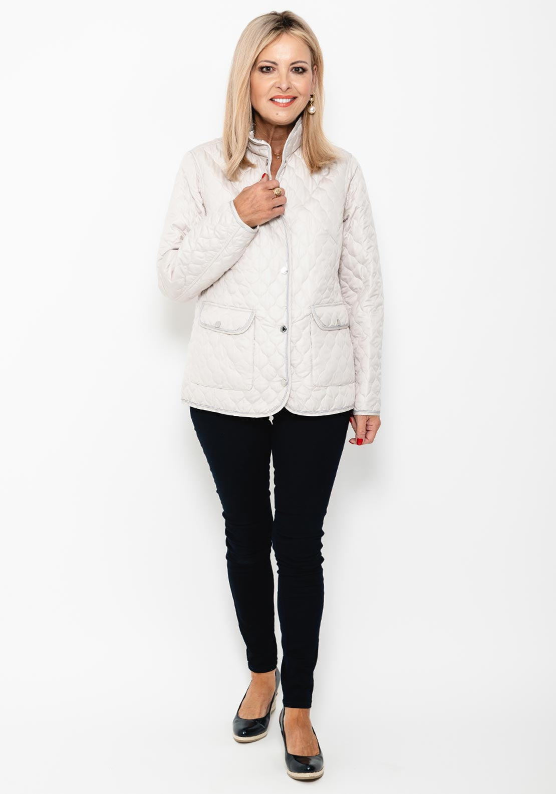 Normann Light Quilted Reversible Jacket, Beige Multi - McElhinneys