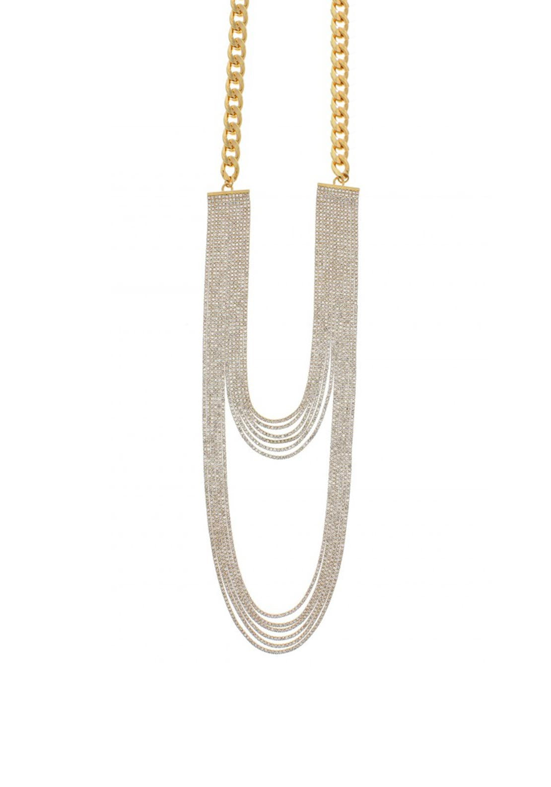 Nour London Embellished Drop Necklace, Gold - McElhinneys