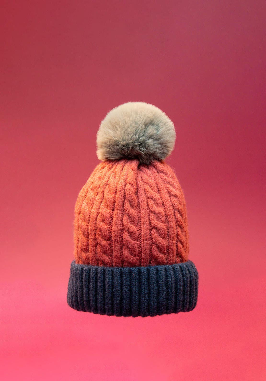 Powder Greta Bobble Hat, Rose Multi - McElhinneys