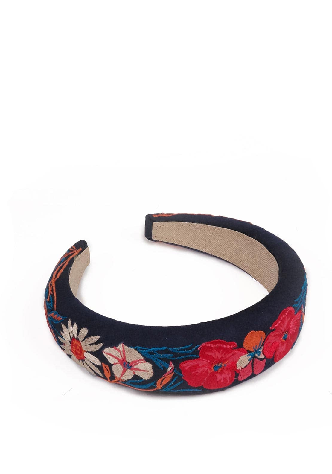 Powder Country Garden Embroidered Headband, Navy - McElhinneys