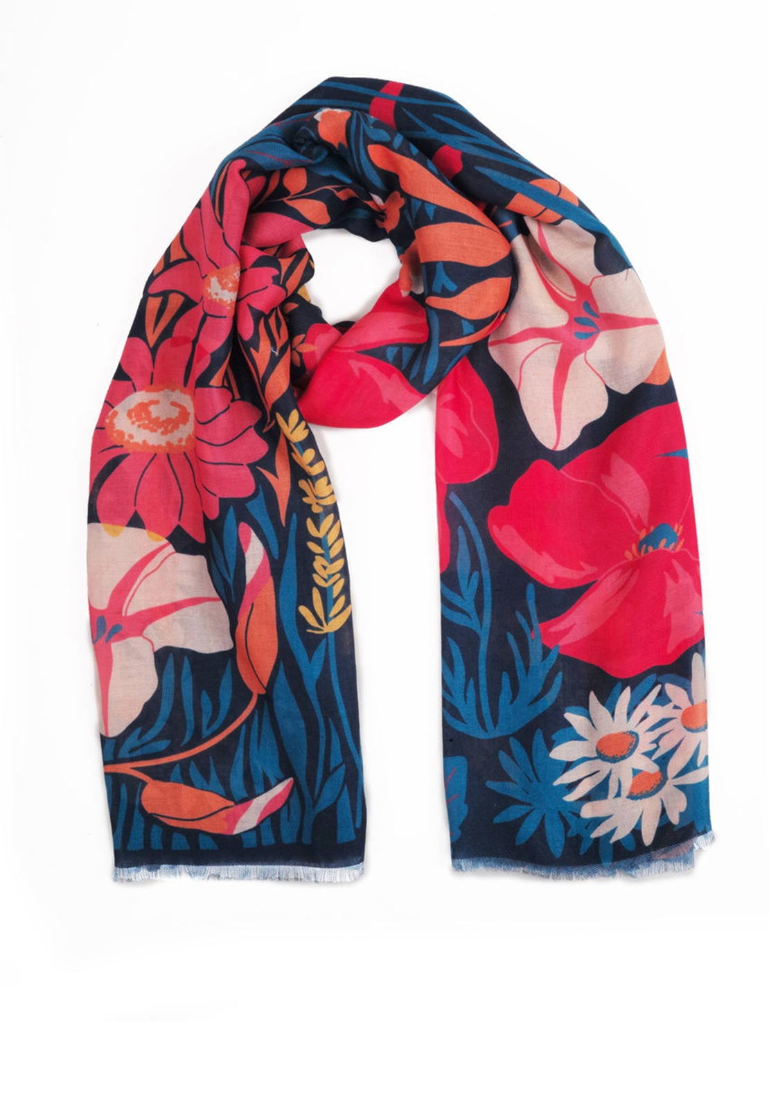 Powder Country Garden Scarf, Navy - McElhinneys