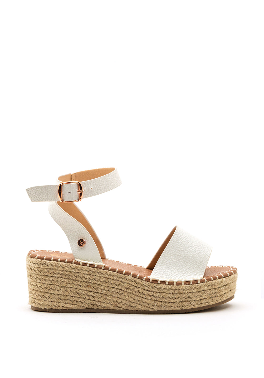 Rant & Rave Myla Espadrille Platform Wedge Sandals, White - McElhinneys
