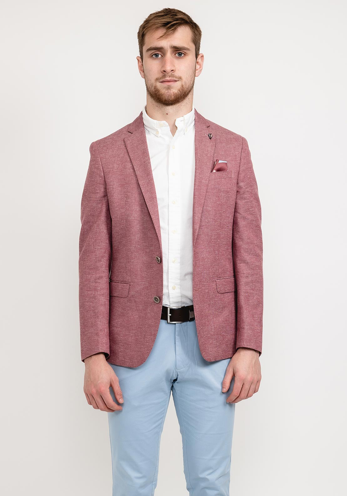 Remus Uomo Nico Slim Fit Blazer, Raspberry - McElhinneys