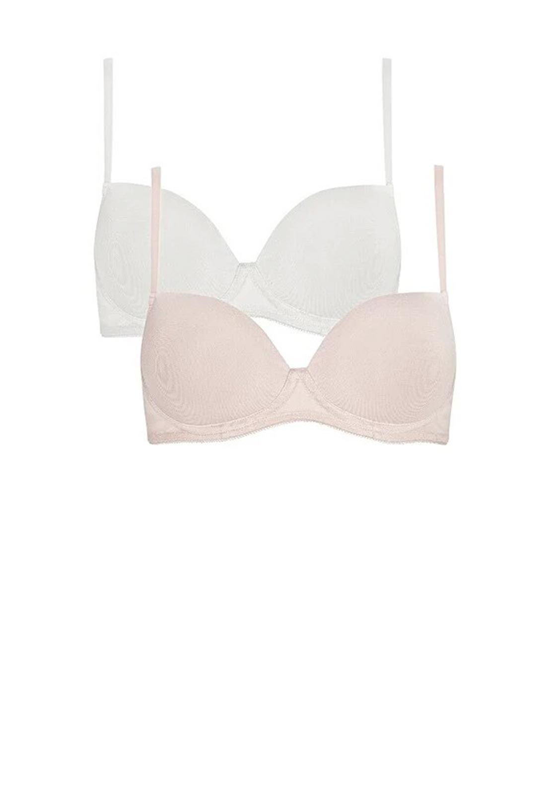 Royce Sophia Wire Free 2 Pack Bra, Blush and Cream - McElhinneys