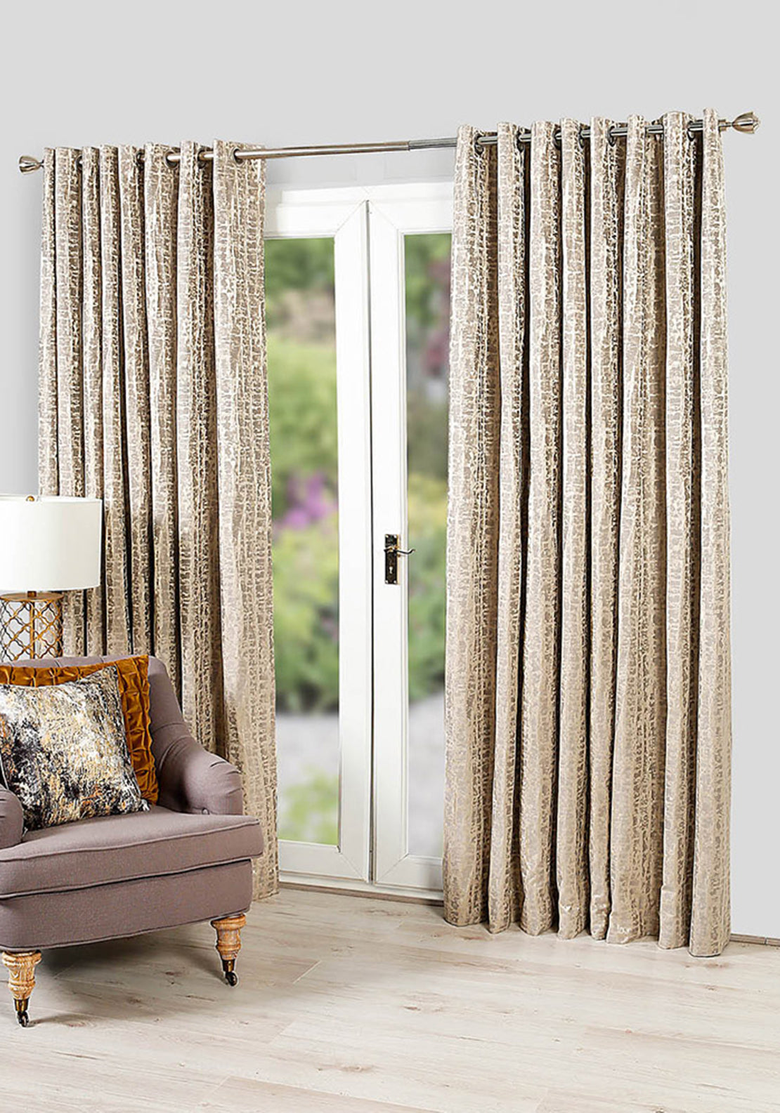 Scatterbox Leon Eyelet Curtains, Silver - McElhinneys