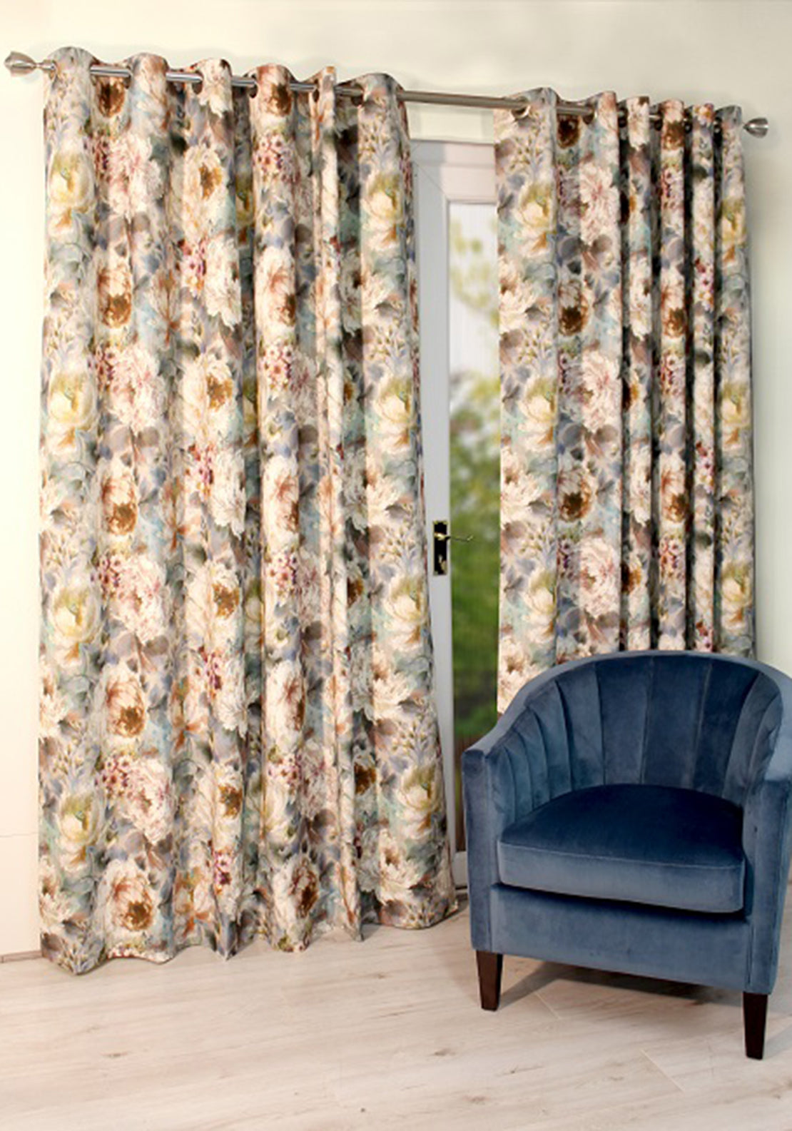 Scatter Box Primavera Eyelet Curtains, Teal - McElhinneys