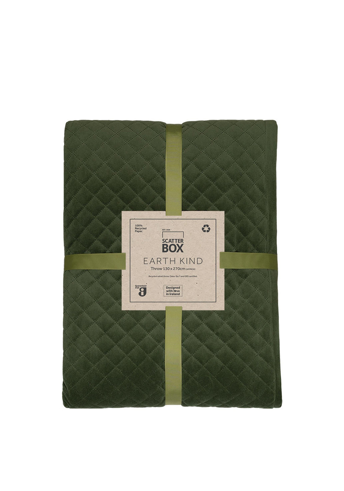 Scatterbox Erin 130x270cm Throw, Earth Green - McElhinneys