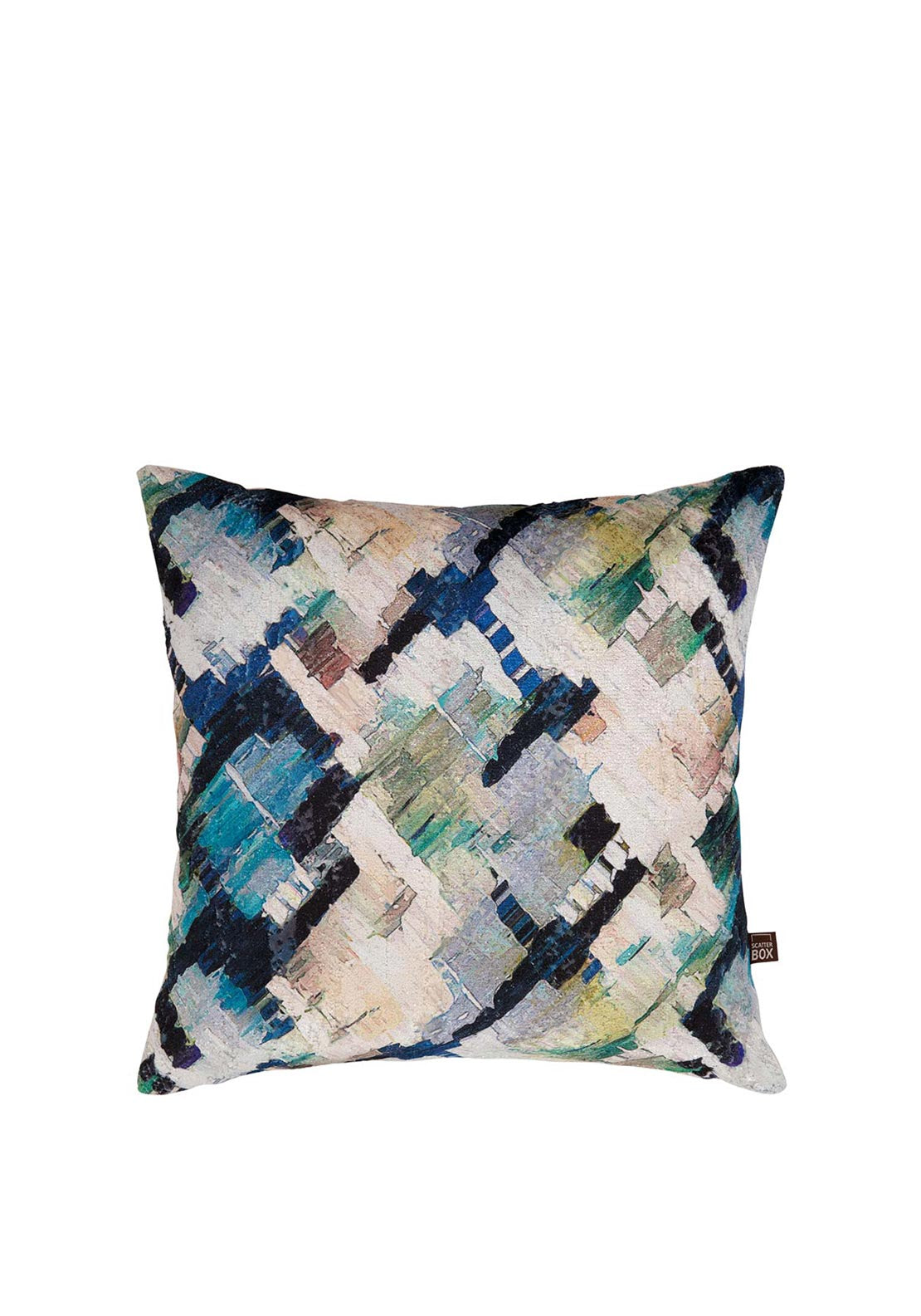 Scatter Box Axel Velour Cushion, Blue/Green - McElhinneys