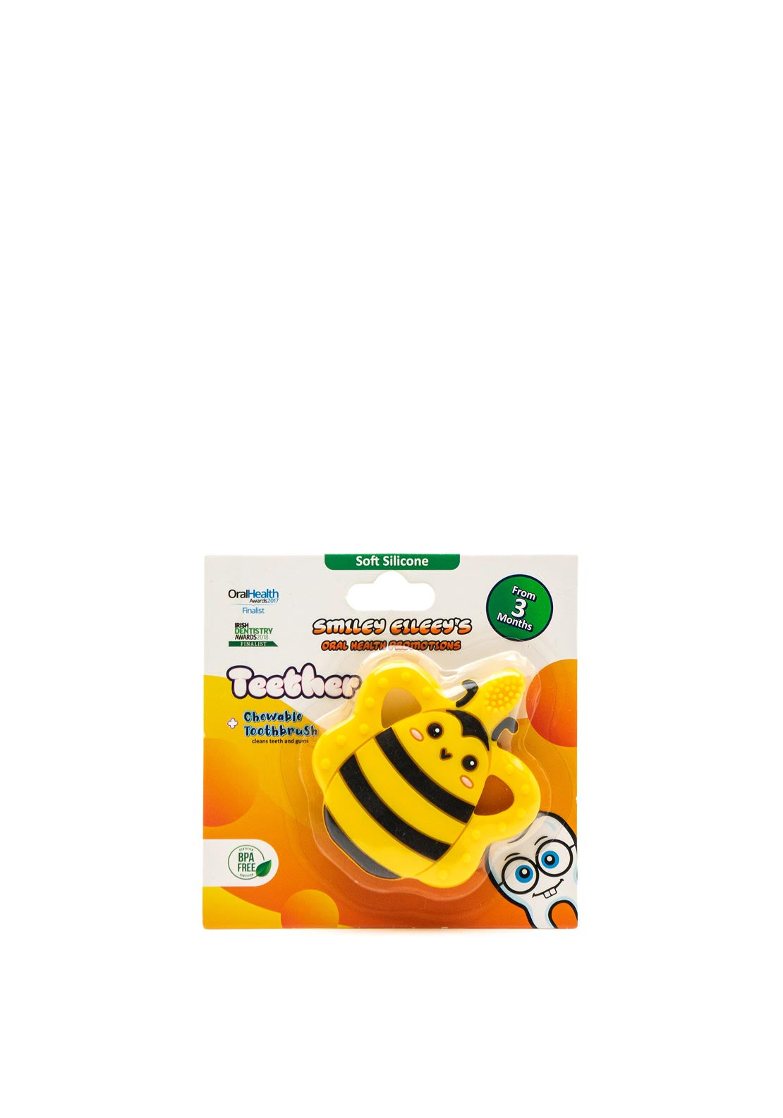 Smiley Eileeys Bumblebee Teether & Chewable Toothbrush - McElhinneys