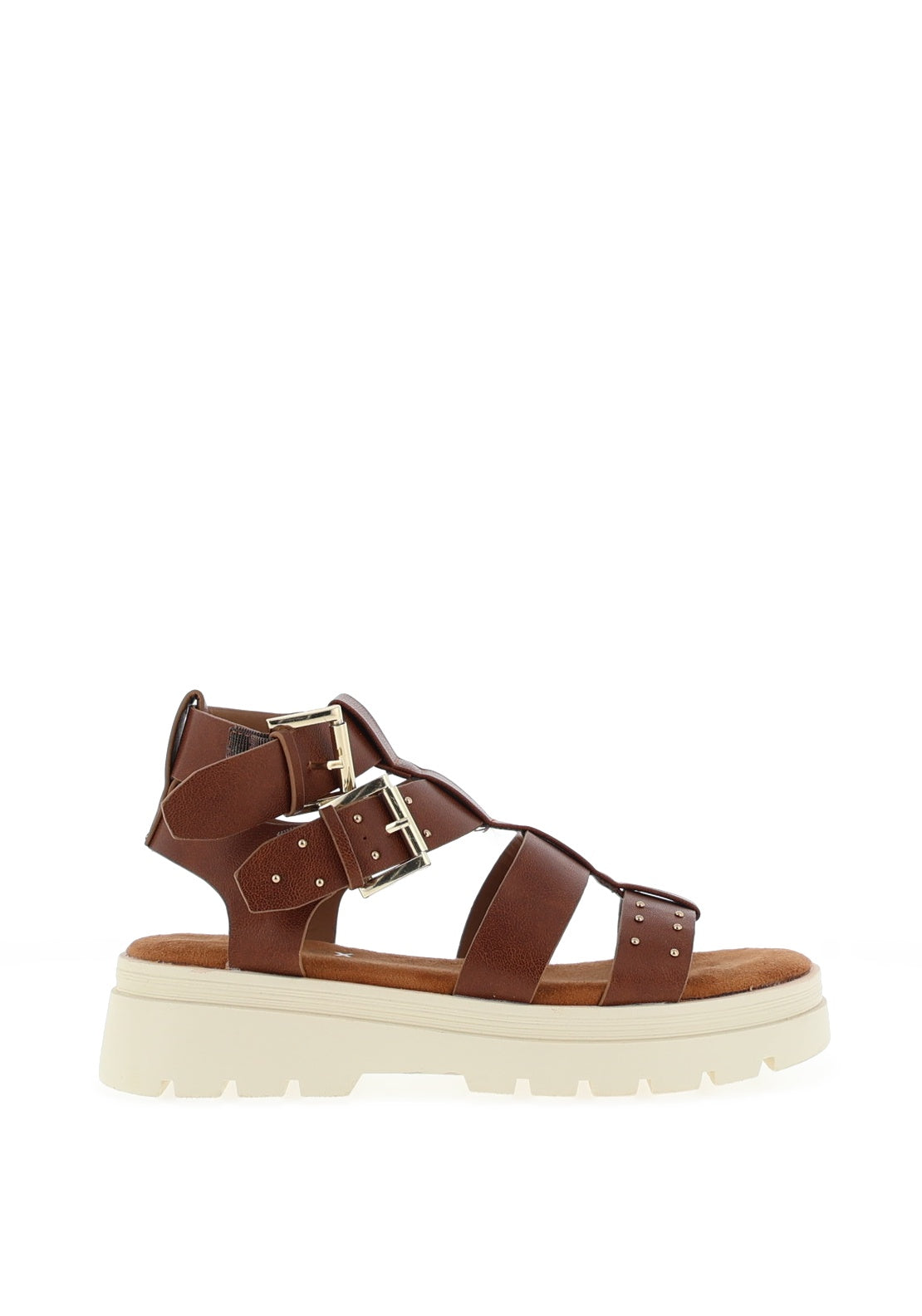 Sprox Studded Strappy Chunky Sandals, Tan - McElhinneys
