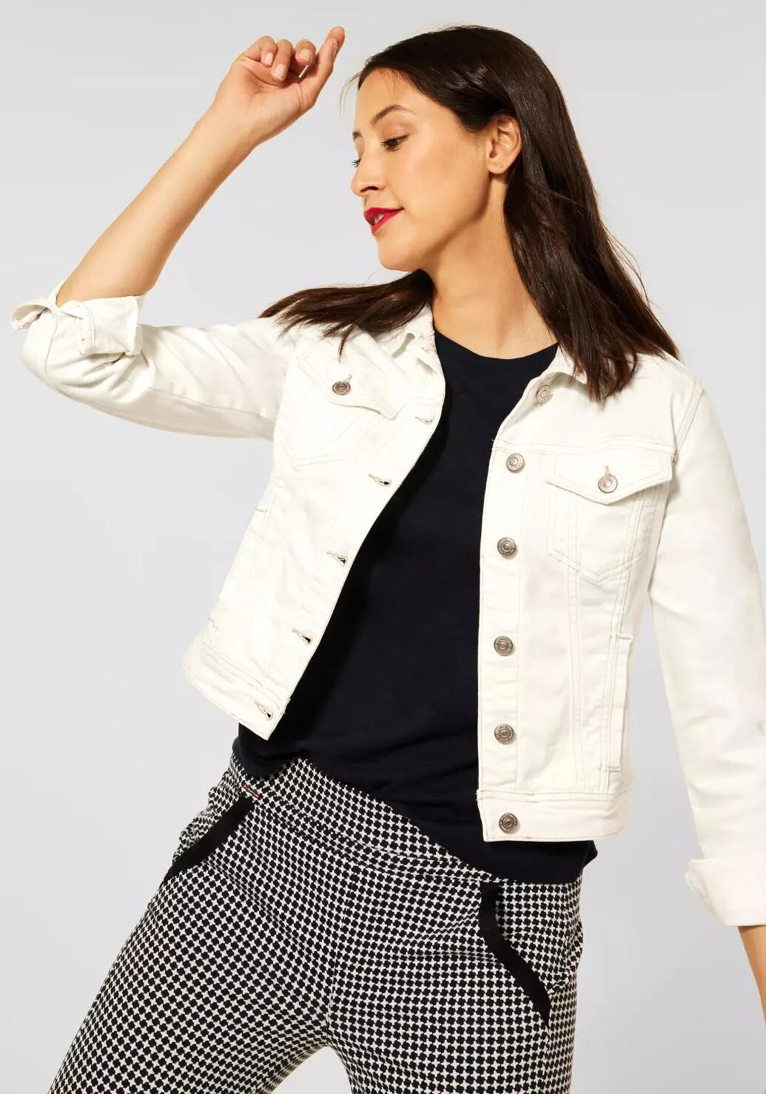 Street One Denim Jacket, Ecru - McElhinneys
