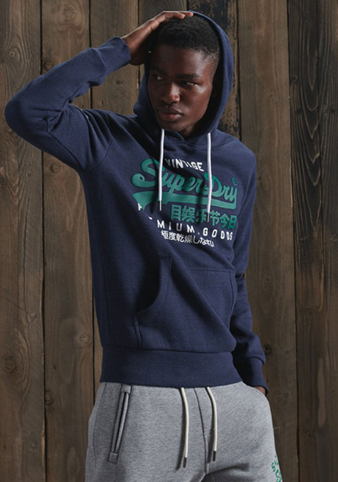 Superdry Vintage Logo Hoodie, Midnight Blue - McElhinneys
