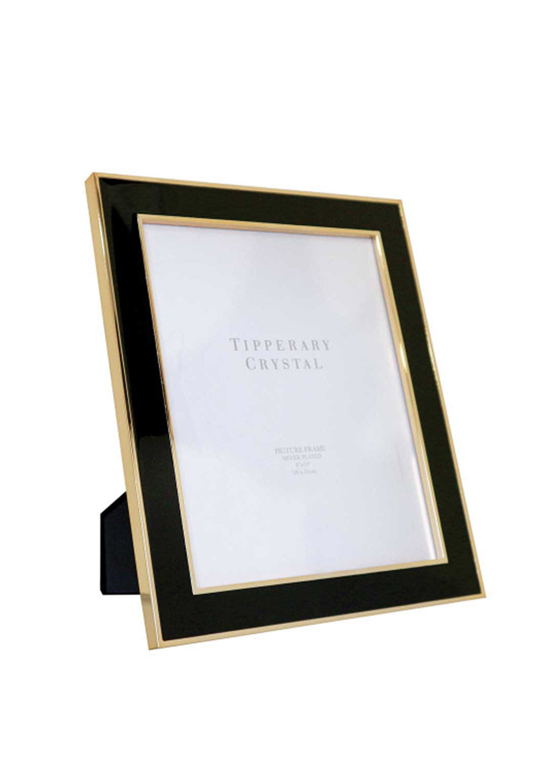 Tipperary Crystal Black Enamel Frame with Gold Edging Photo Frame, 8x1 ...