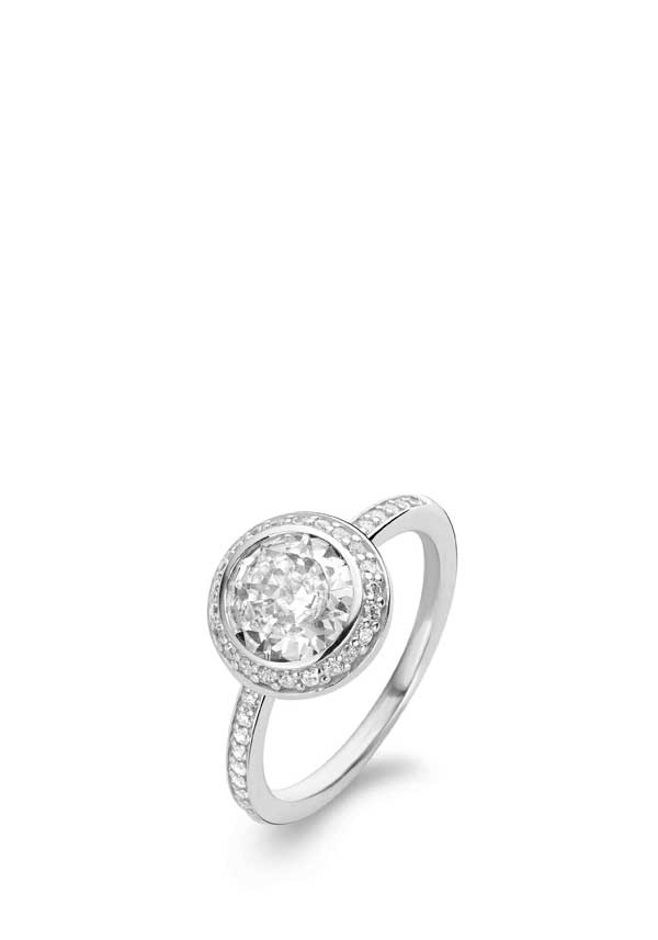 Ti Sento Milano Sterling Silver Crystal set Ring, Size K - McElhinneys