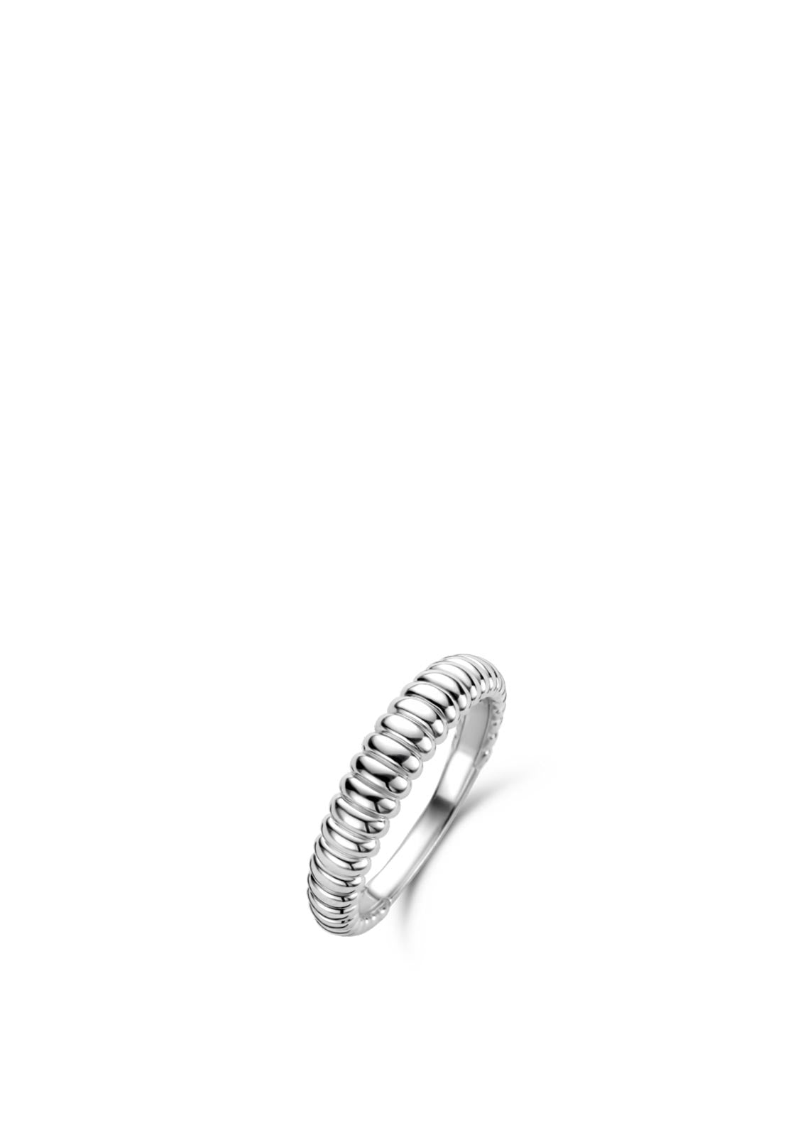 Ti Sento Milano Slim Ribbed Ring, Silver - McElhinneys