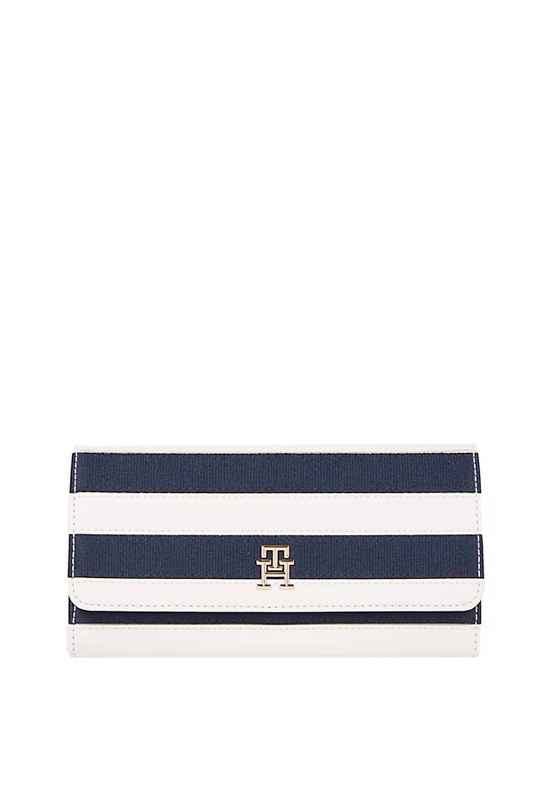 Tommy Hilfiger Iconic Stripe Large Flap Over Wallet, Navy - McElhinneys
