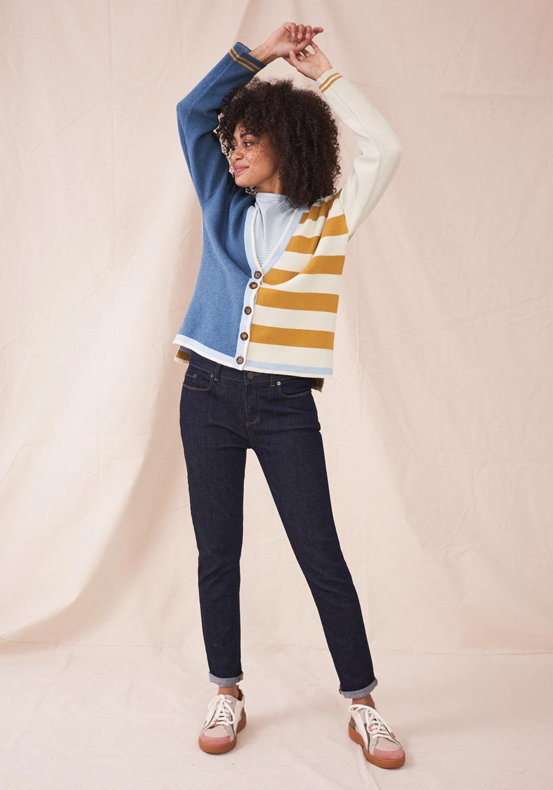 White Stuff Eimear Colour Block Reversible Cardigan, Multi - McElhinneys