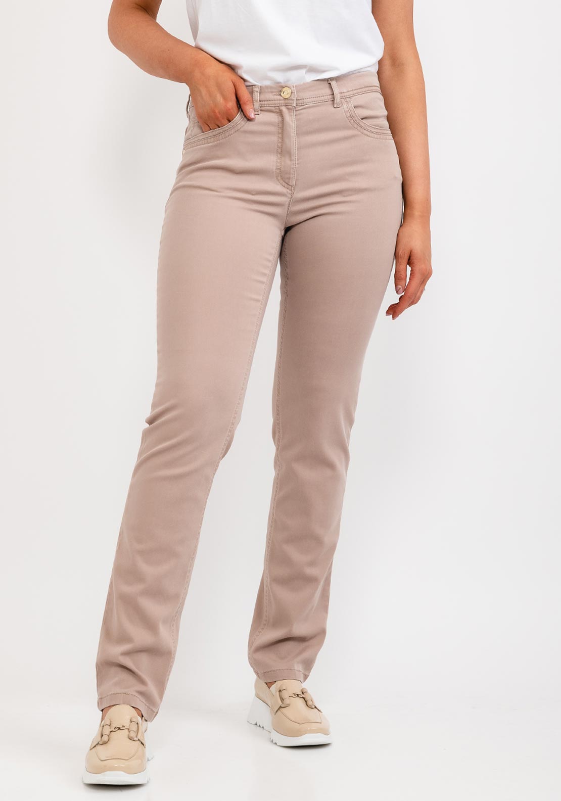 Zerres Gina Straight Leg Comfort Jeans, Camel - McElhinneys